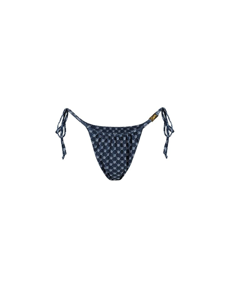 Malelions Women Tara Monogram Bikini Bottom - Navy/Light Blue - Navy ...