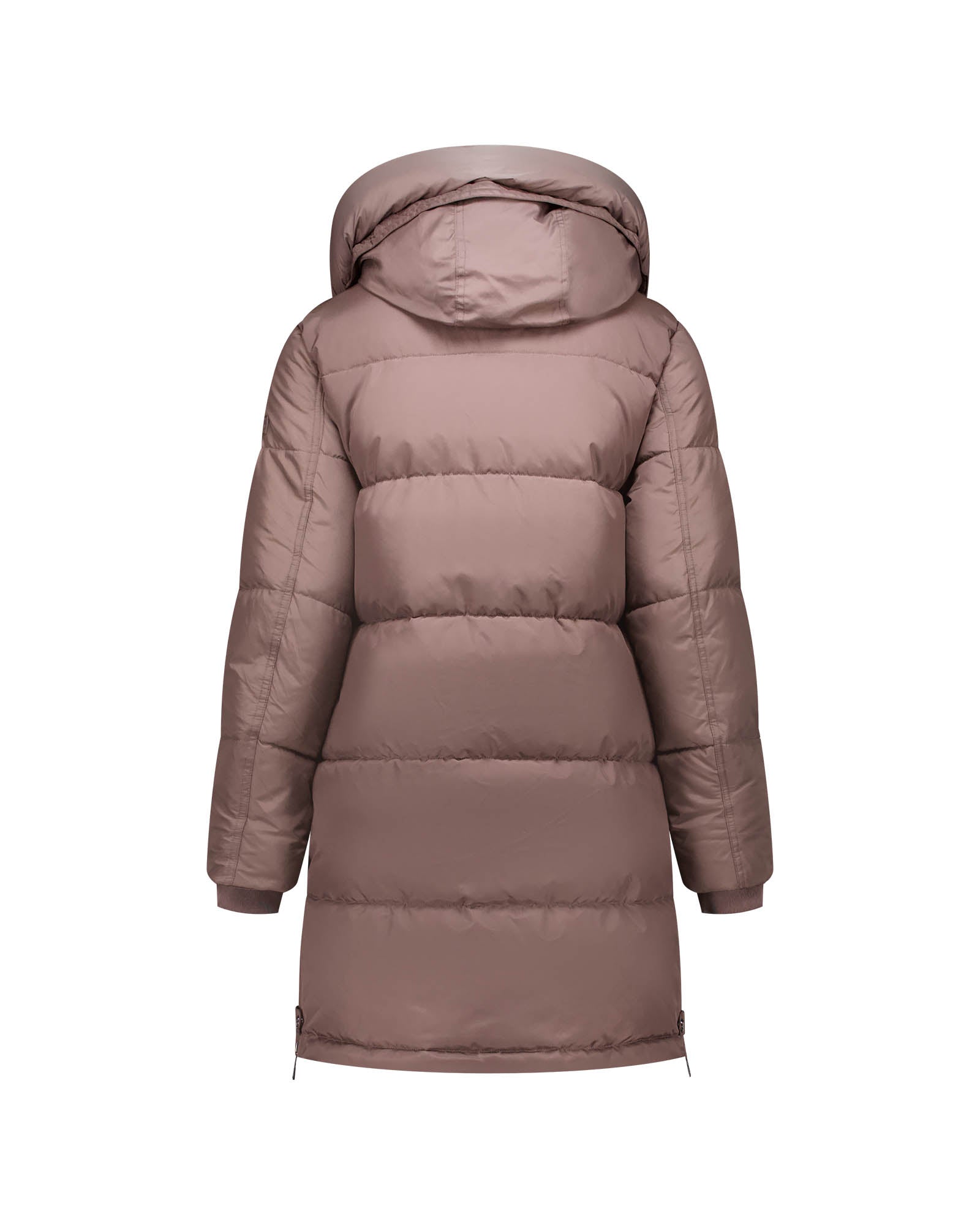 Malelions Women Mid Length Puffer Jacket - dark taupe - Malelions