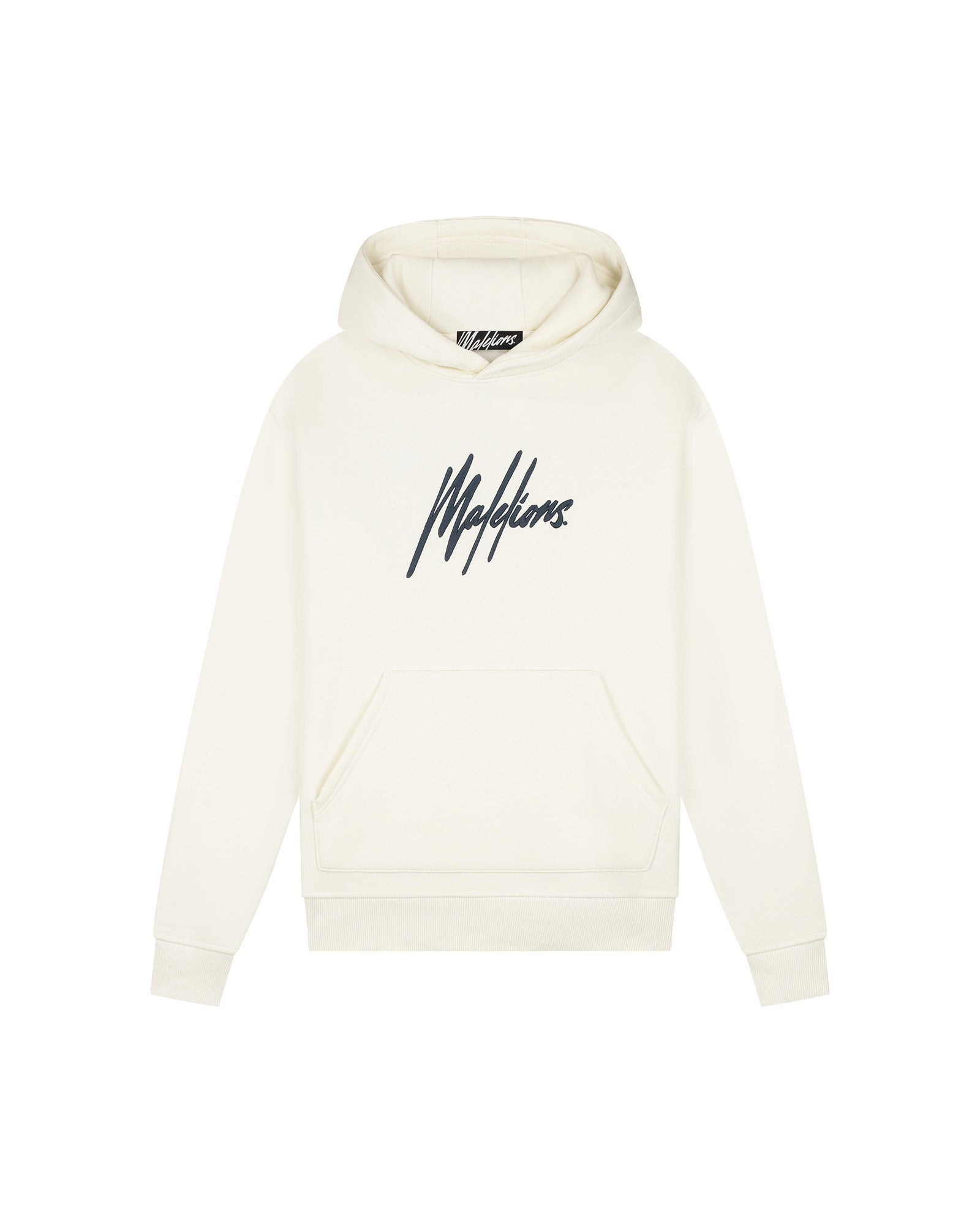 Malelions Men Essentials Hoodie - Gebroken Wit/Leiblauw - Malelions