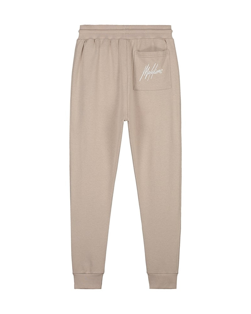 Malelions Men Basic Sweatpants- Taupe/White - Malelions