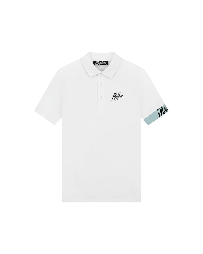 Malelions Men Captain Polo White Light Blue Malelions